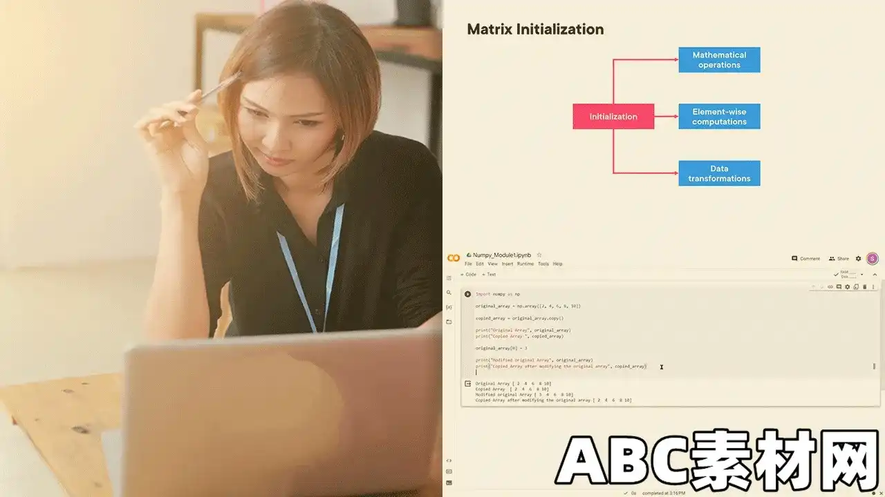 Advanced Operations on Arrays with NumPy | ABC素材资源网